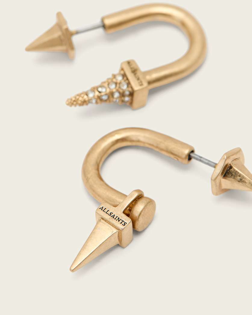 Laio Spike Front Back Earrings WARM BRASS | ALLSAINTS Canada
